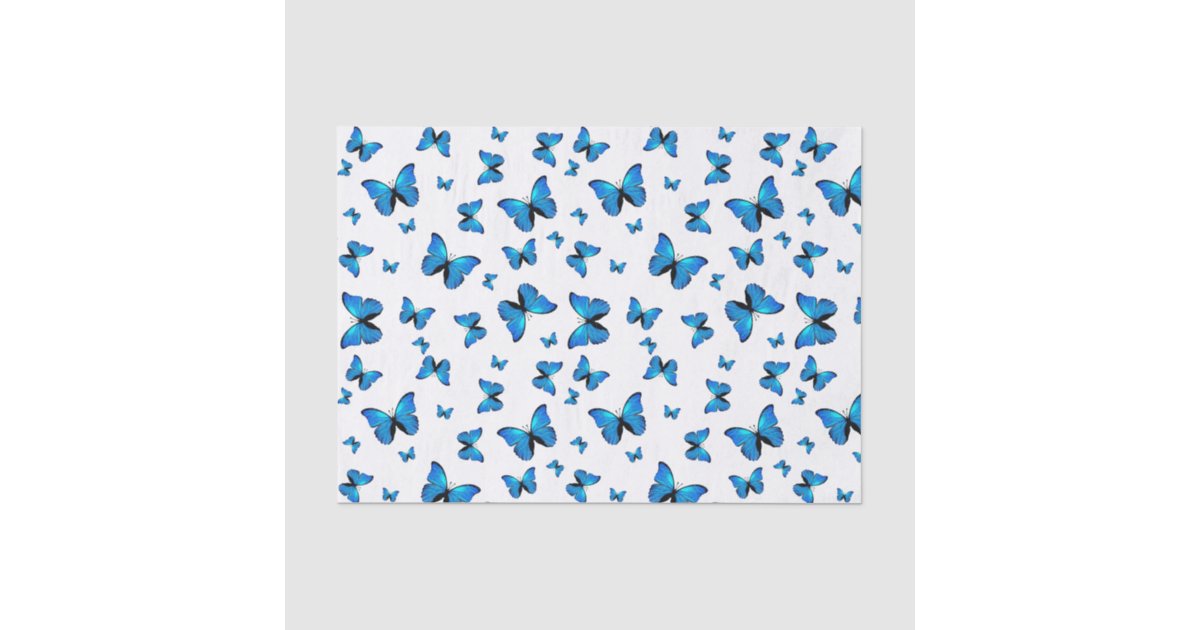 Blue butterflies tissue paper | Zazzle