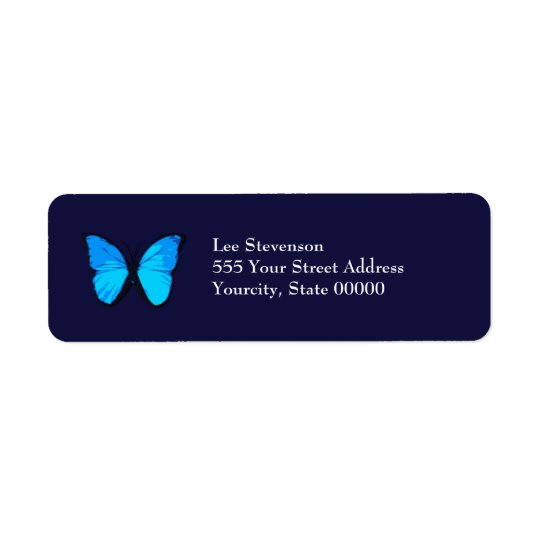 Blue Butterfly Address Label | Zazzle.com