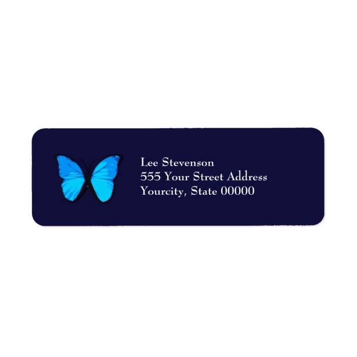 Blue Butterfly Address Label | Zazzle.com
