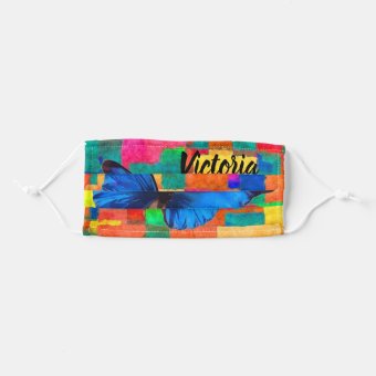 Blue Butterfly, Colorful, Personalized Face Mask | Zazzle