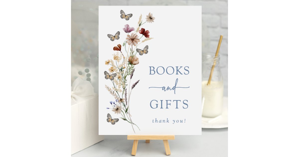 Blue Butterfly Gifts Baby Shower Poster | Zazzle