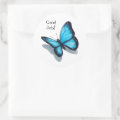 Blue Butterfly, Good Job, Teacher, Schooll Classic Round Sticker | Zazzle