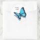 Blue Butterfly, Good Job, Teacher, Schooll Classic Round Sticker | Zazzle