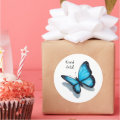 Blue Butterfly, Good Job, Teacher, Schooll Classic Round Sticker | Zazzle