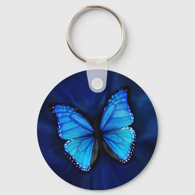 Blue Butterfly Keychain | Zazzle
