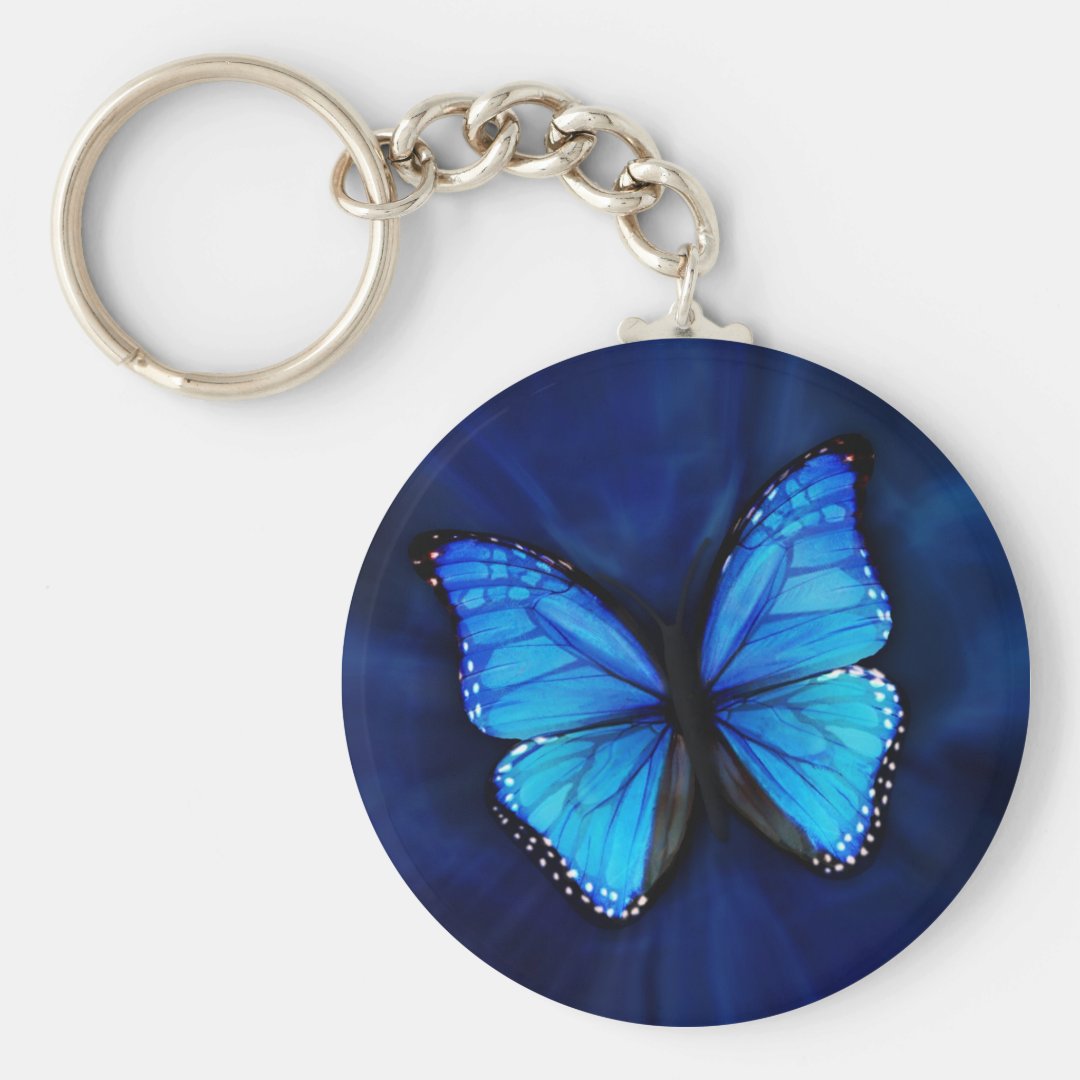 Blue Butterfly Keychain | Zazzle