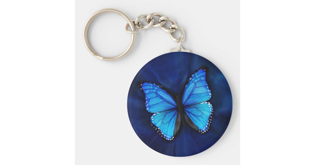 Blue Butterfly Keychain | Zazzle