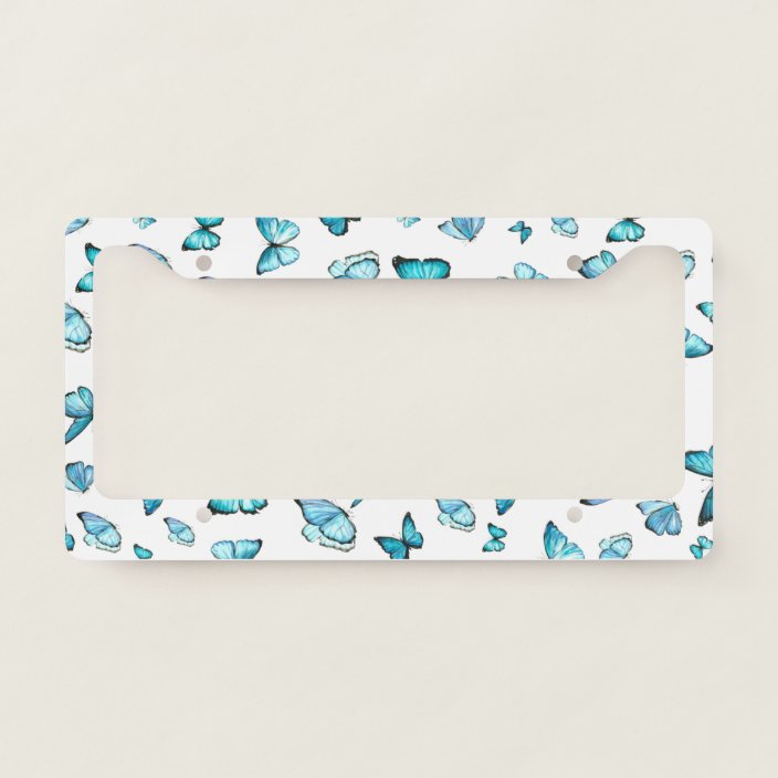 blue butterfly license plate frame | Zazzle.com