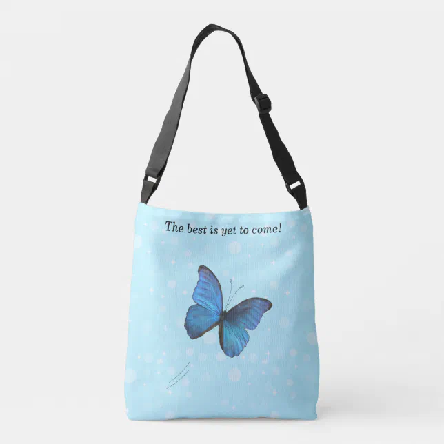 Blue Butterfly & Light Blue Orbs Crossbody Bag | Zazzle