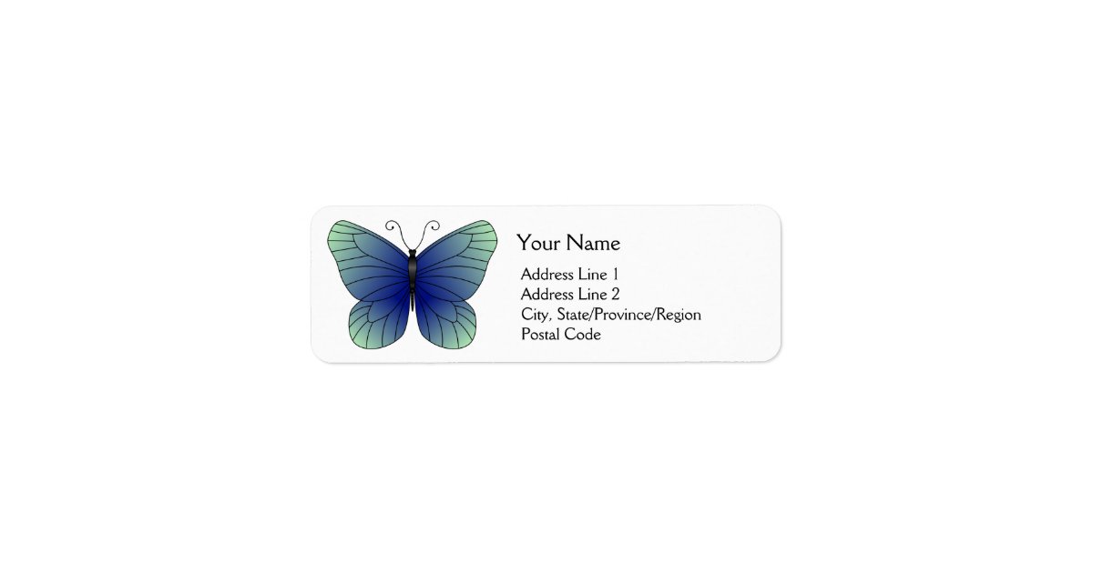 Blue Butterfly Return Address Labels | Zazzle
