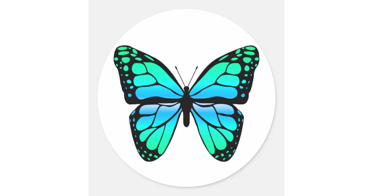 Blue Butterfly Sticker | Zazzle