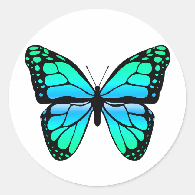 Blue Butterfly Sticker | Zazzle