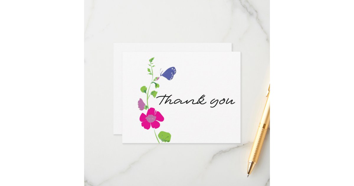 Blue Butterfly Thank You Card | Zazzle