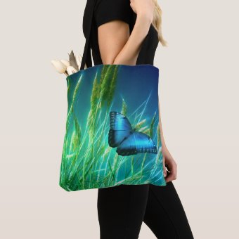 Blue Butterfly Tote Bag | Zazzle