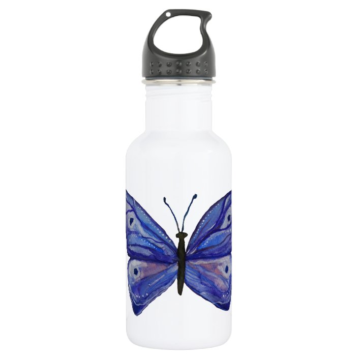 Blue Butterfly Watercolor Custom Water Bottle | Zazzle.com