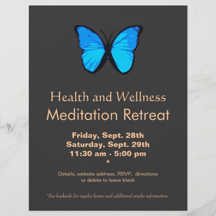 Blue Butterfly Women's Health and Wellness Flyer | Zazzle