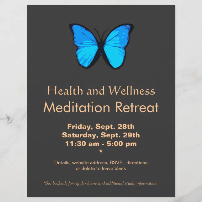 Blue Butterfly Women's Health and Wellness Flyer | Zazzle