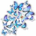 Blue Butterfly曆Decorative Custom-Cut Sticker | Zazzle