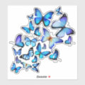 Blue Butterfly曆Decorative Custom-Cut Sticker | Zazzle