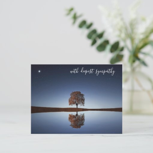 Blue Calm Water Tree of Life Deepest Sympathy Postcard | Zazzle