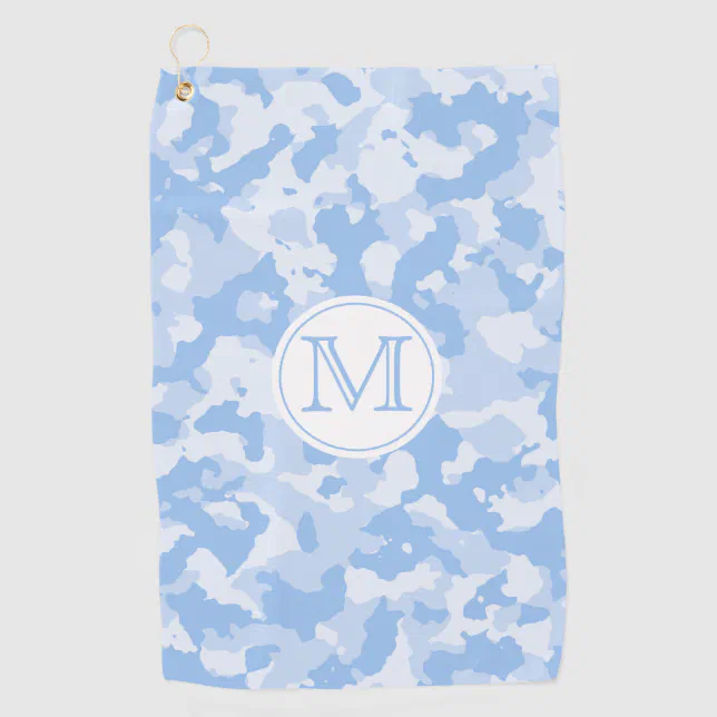 Blue Camo | Camouflage Pattern Monogrammed Golf Towel | Zazzle