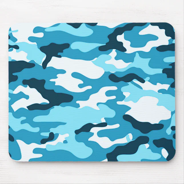 Blue camouflage mouse pad | Zazzle