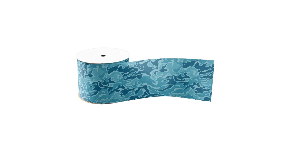 Blue Camouflage Pattern Ribbon | Zazzle