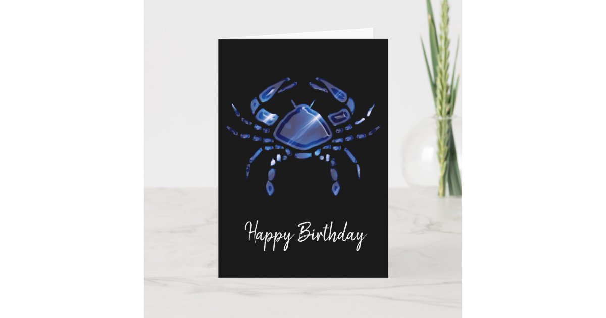 Blue Cancer Sign Birthday Card | Zazzle