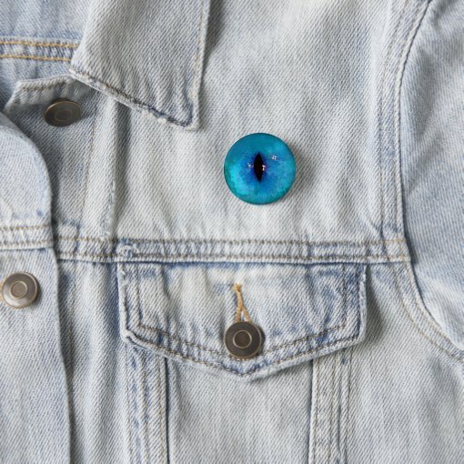 Blue Cat Eye Button | Zazzle