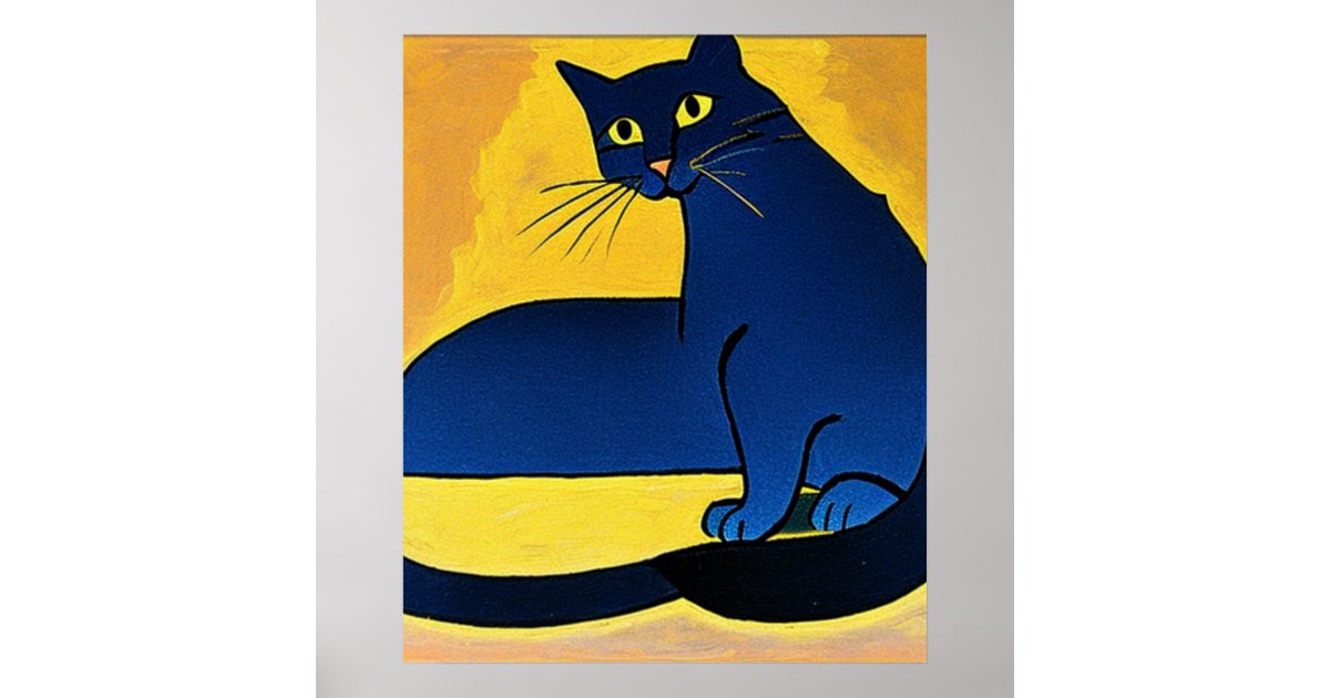 Blue Cat Poster | Zazzle