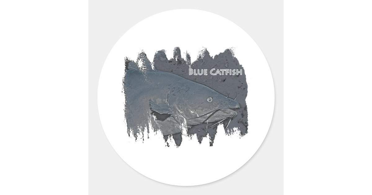 Blue Catfish Logo Classic Round Sticker | Zazzle
