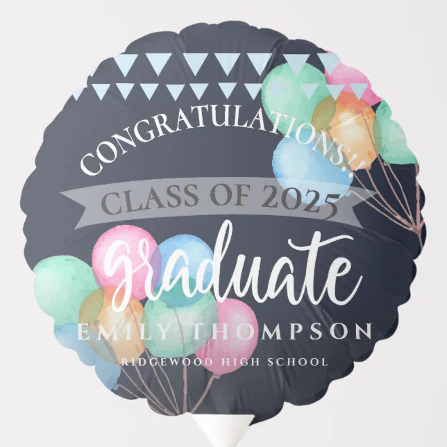 Blue Celebration Class Of 2025 Graduation Party Balloon | Zazzle
