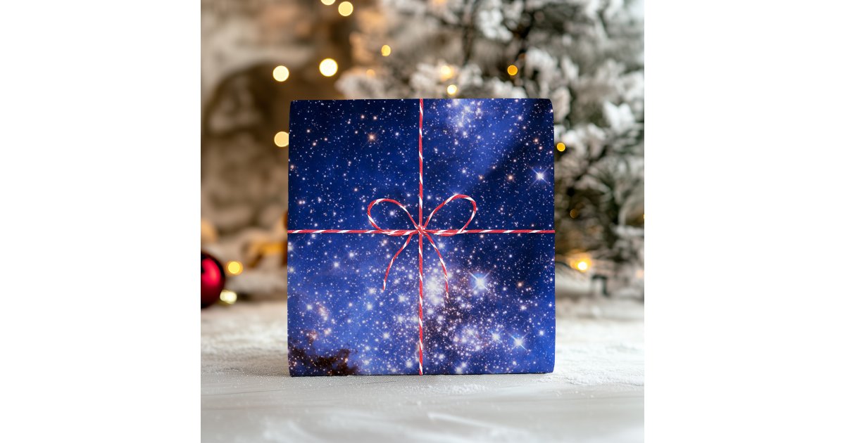 Blue Celestial Galaxy Stars Photo Wrapping Paper Sheets | Zazzle