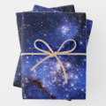 Blue Celestial Galaxy Stars Photo Wrapping Paper Sheets | Zazzle