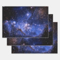 Blue Celestial Galaxy Stars Photo Wrapping Paper Sheets | Zazzle