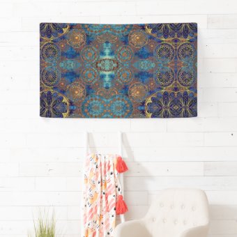 Blue celestial Scroll Backdrop Youtube Selfies Banner | Zazzle