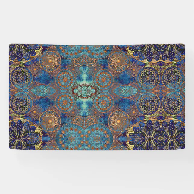Blue celestial Scroll Backdrop Youtube Selfies Banner | Zazzle