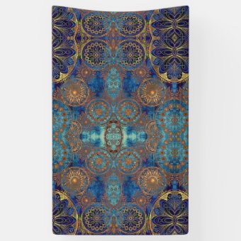 Blue celestial Scroll Backdrop Youtube Selfies Banner | Zazzle