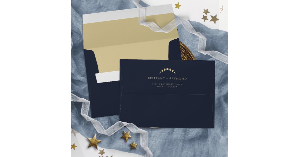 Blue Celestial Wedding Envelope | Zazzle