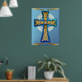 Blue Celtic Cross Poster | Zazzle