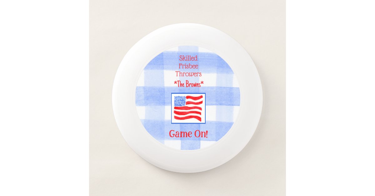 Blue Check Gingham USA Flag Wham-O Frisbee | Zazzle