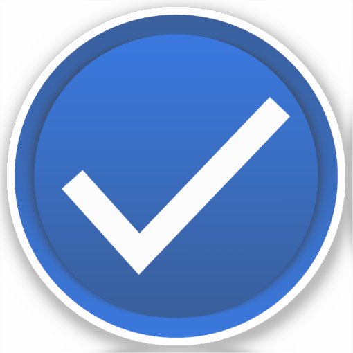 Blue Check Mark Sticker | Zazzle