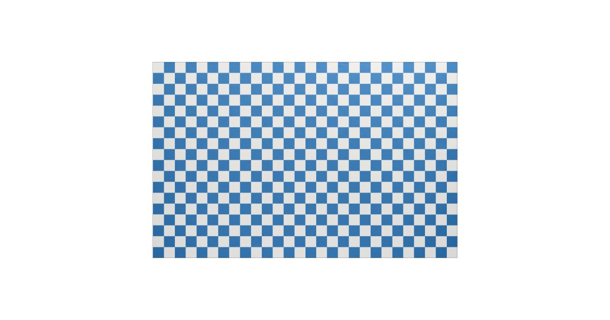 Blue Checkered Fabric | Zazzle