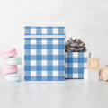 Blue Checkered Gingham Wrapping Paper | Zazzle