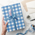 Blue Checkered Gingham Wrapping Paper | Zazzle