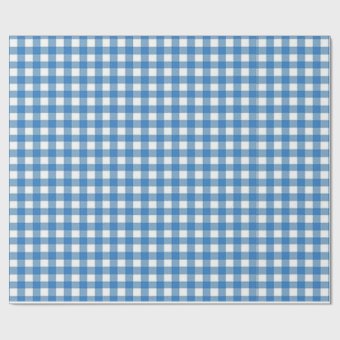 Blue Checkered Gingham Wrapping Paper | Zazzle