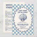 Blue Checkered Seashell Bachelorette Weekend Invitation | Zazzle