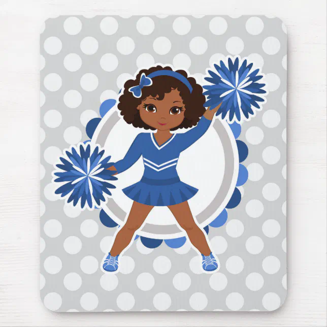 Blue Cheerleader African American - Cute Cheer Mouse Pad | Zazzle