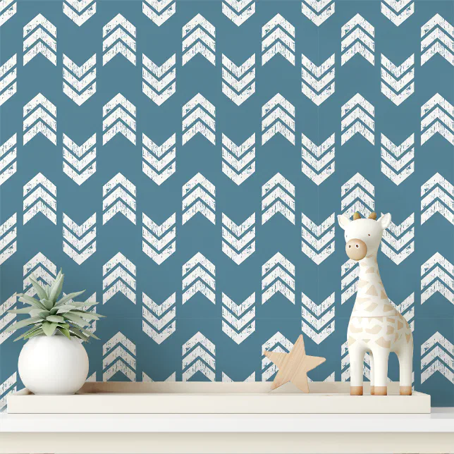 Blue Chevron Arrow Wallpaper | Zazzle