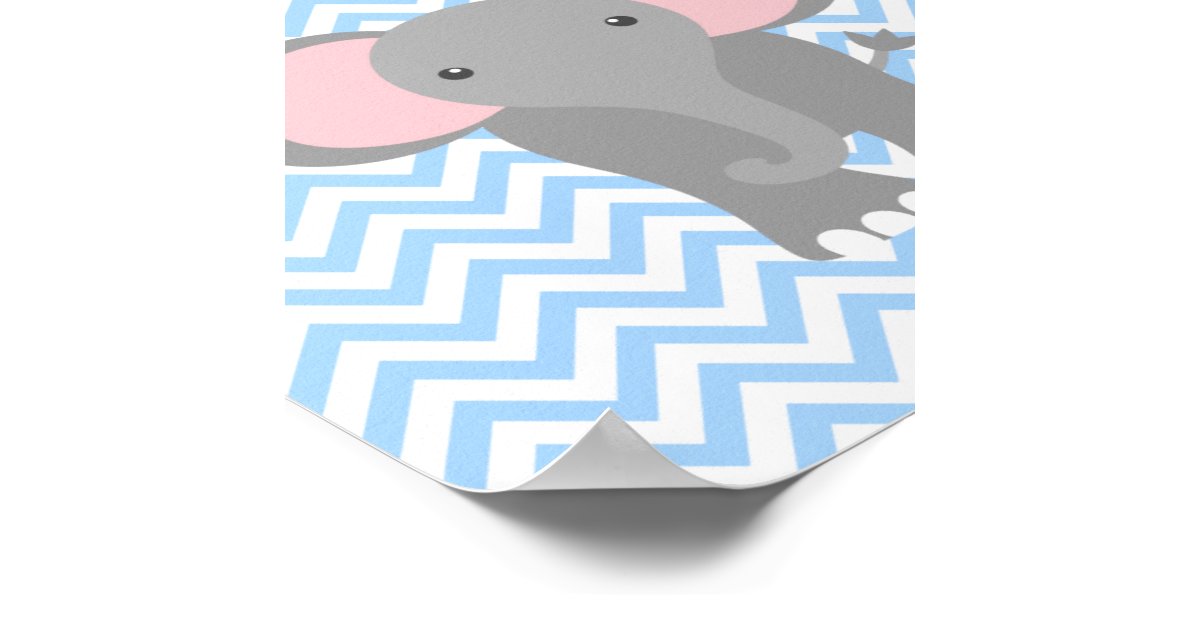 Elephant Chevron Light Blue Wallpaper